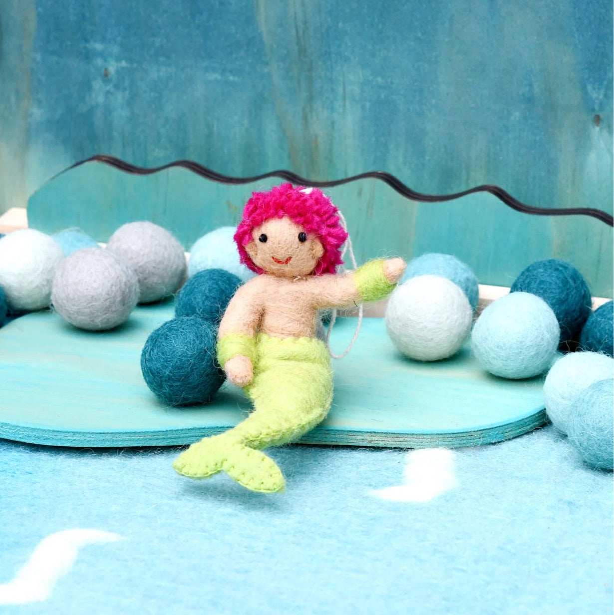 Wool Mermaid with Lime Green Tail – Kismet Toys