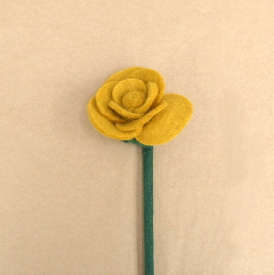 Felt Yellow Rose Flower – Kismet Toys